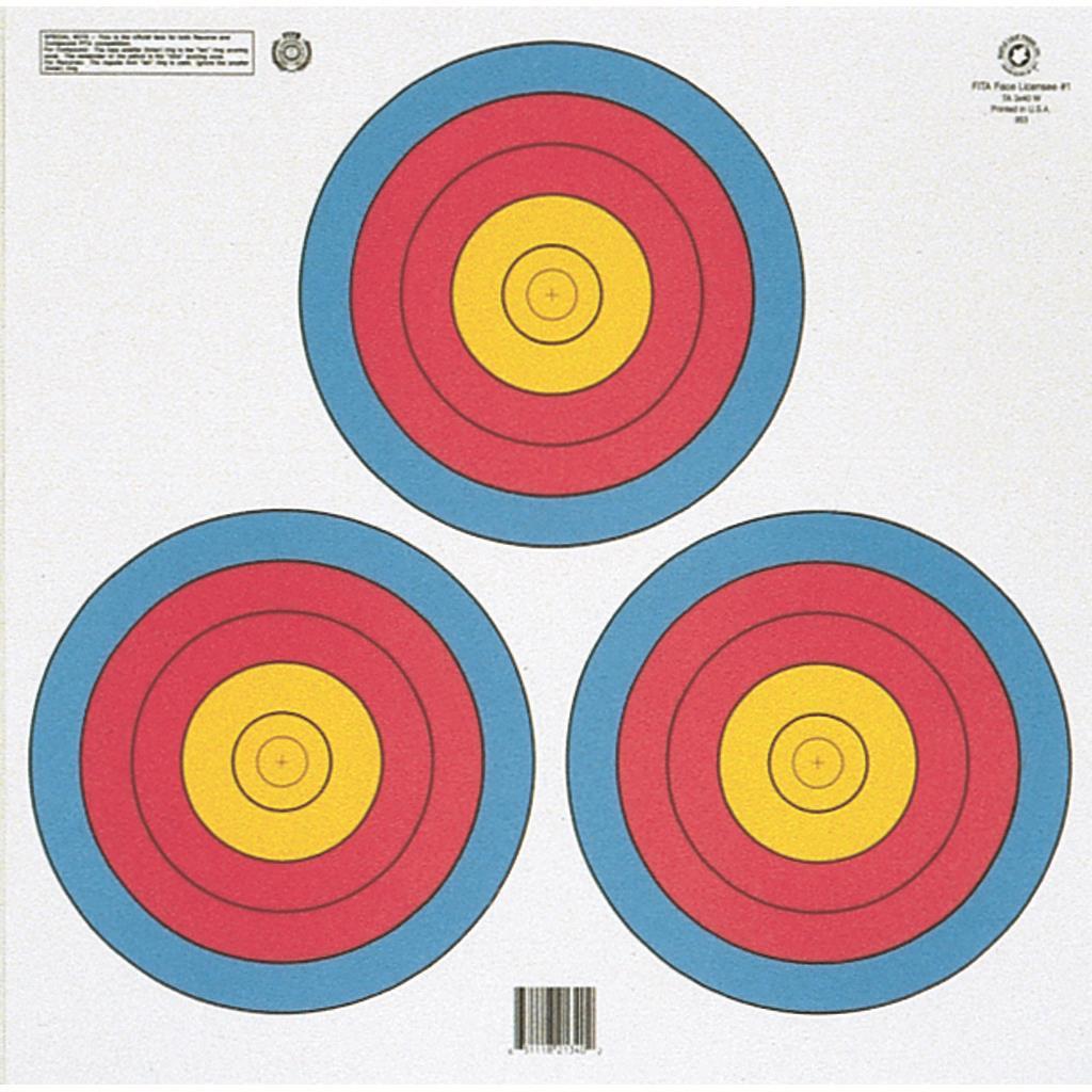 Maple Leaf Reduced 40cm to (20cm Actual) 3-Spot Target Face (5 Pack ...